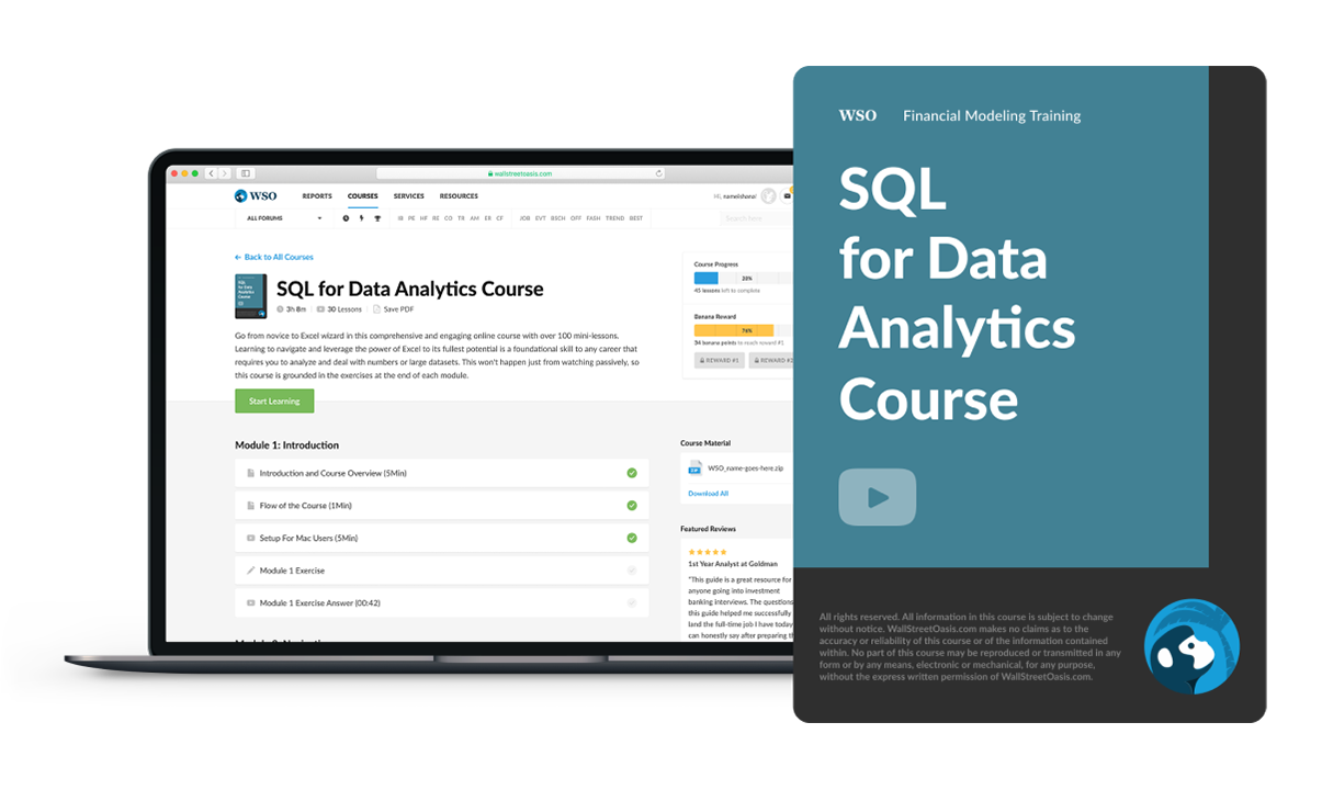 SQL for Data Analytics Course Overview | Wall Street Oasis